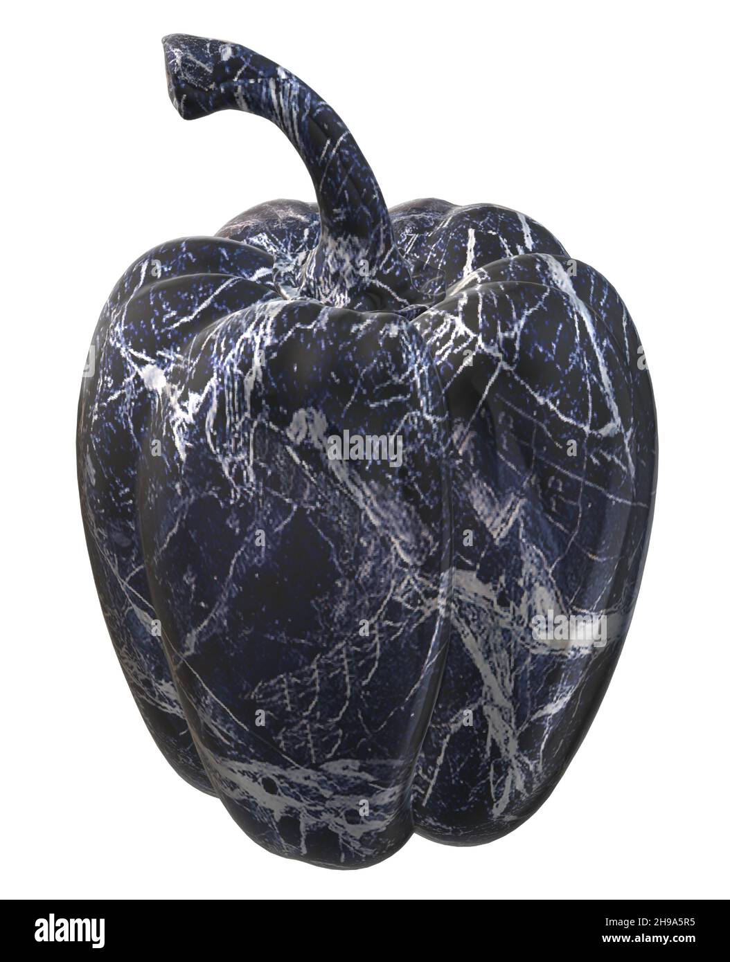 Dark Grey Marble Bell Pepper Shiny Metal Decoration Figurine Stock ...