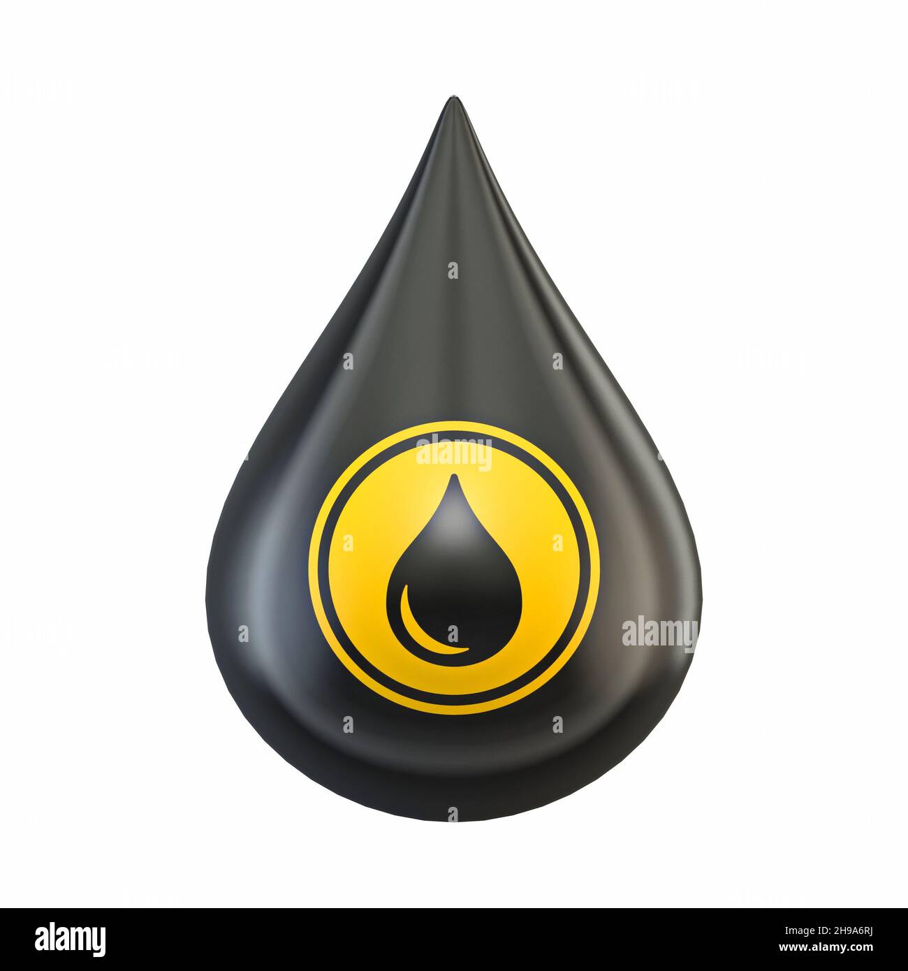 Black oil drop 3D rendering illustration isolated on white background ...