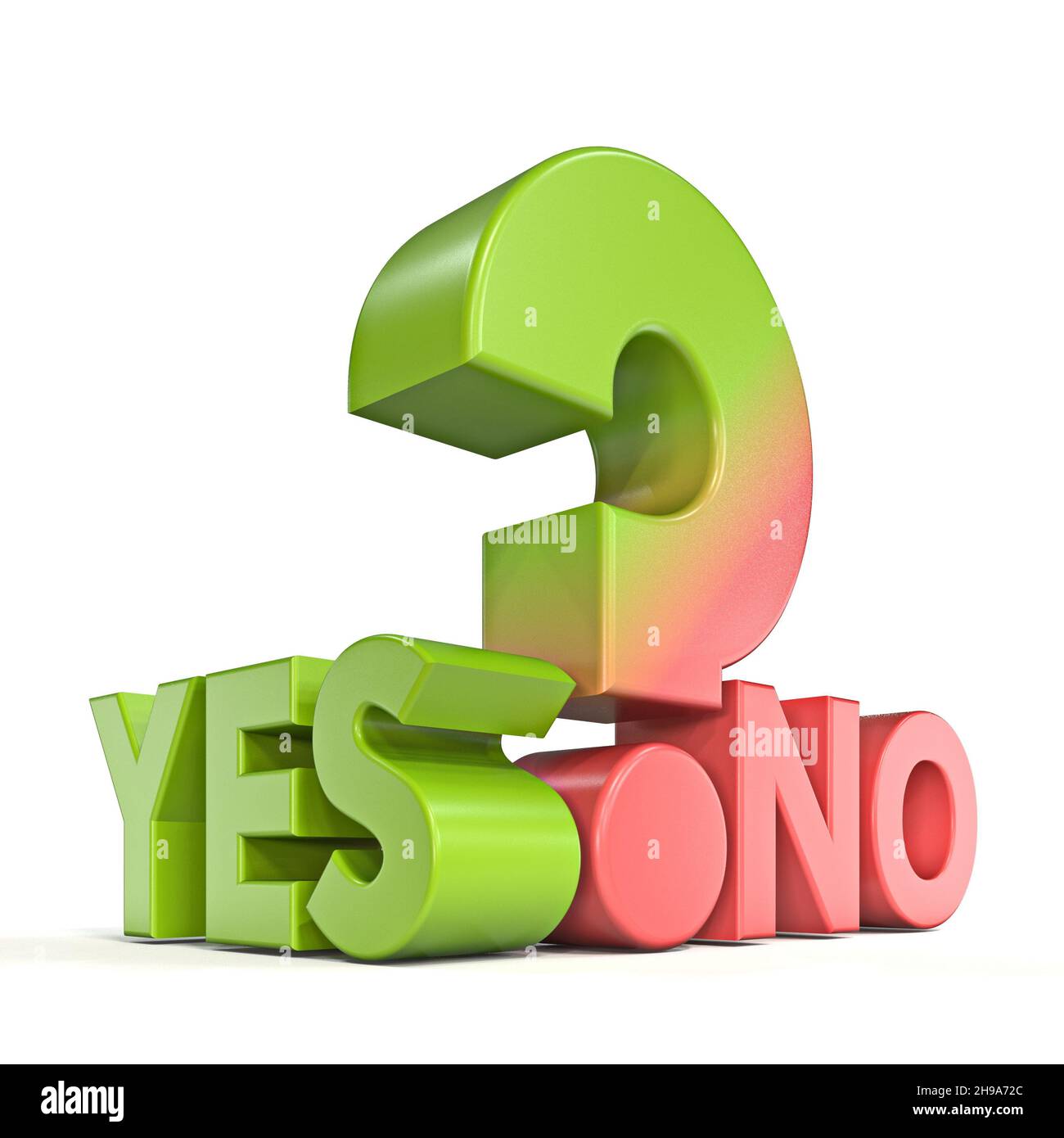 Yes OR No question 3D rendering illustration isolated on white ...
