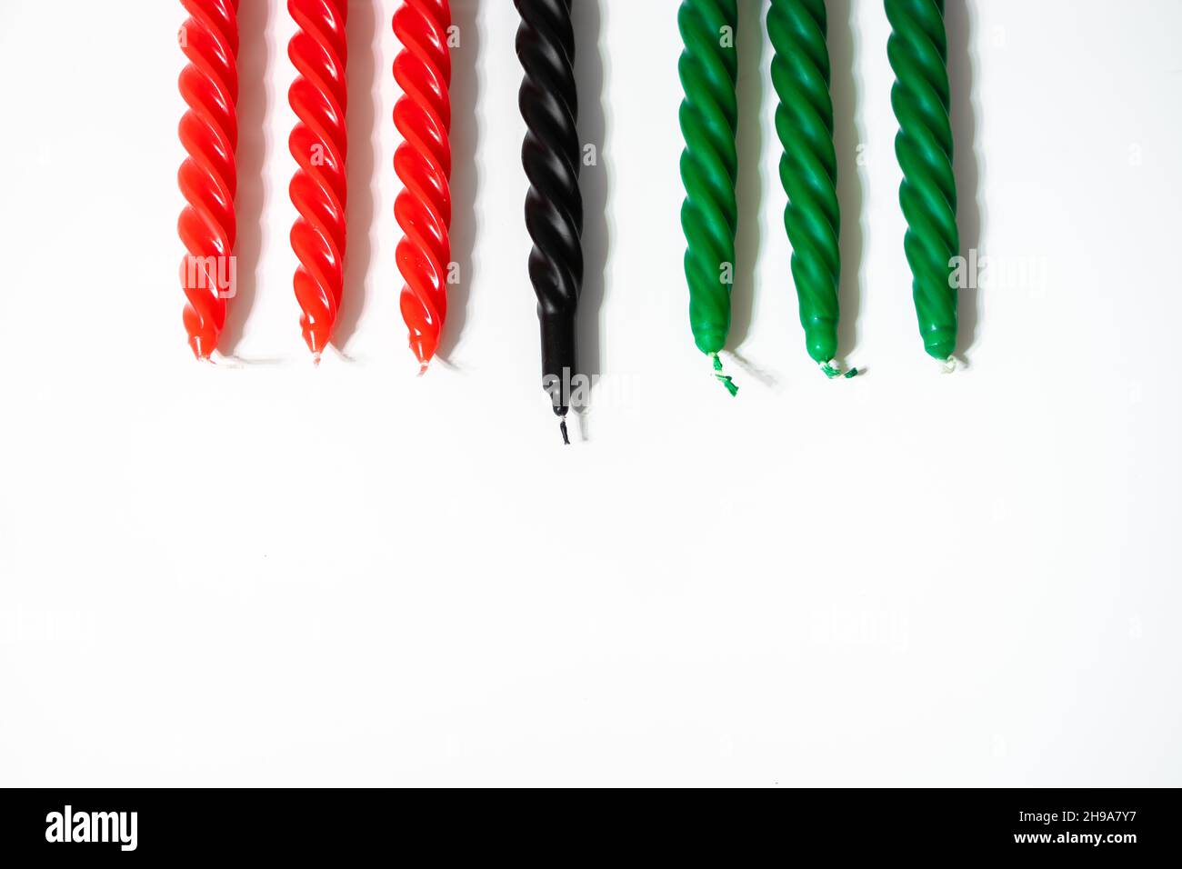 Happy Kwanzaa concept. Afro-American holiday. Seven candles - red ...