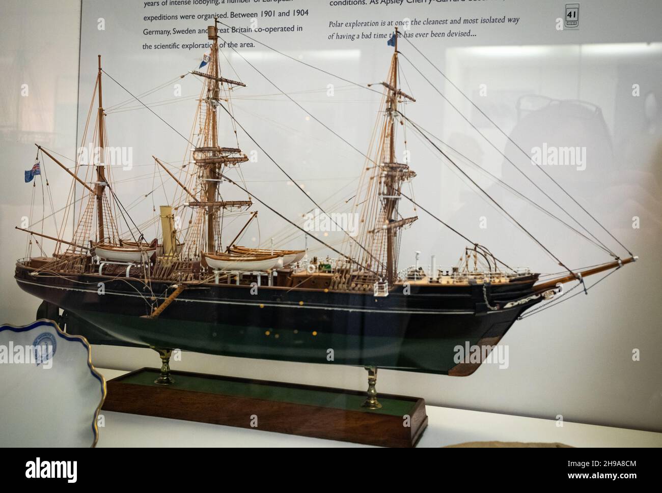A scale model of Discovery, the ship used on the British National ...