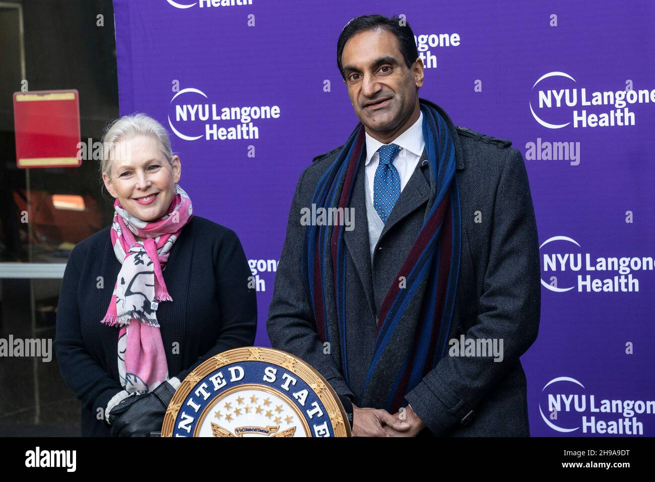 Jay Varma speaks during U.S. Senator Kirsten Gillibrand push for ...