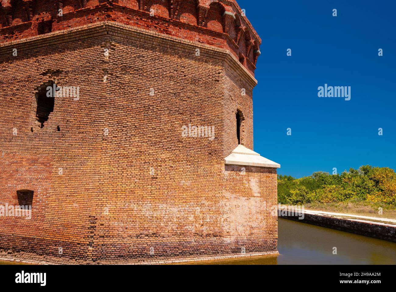 Exterior view of Fort Jefferson. Dry Tortugas National Park, off of Key ...