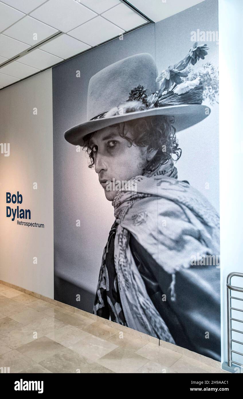 Miami, Florida, USA. 05th Dec, 2021. Bob Dylan's artwork is displayed ...