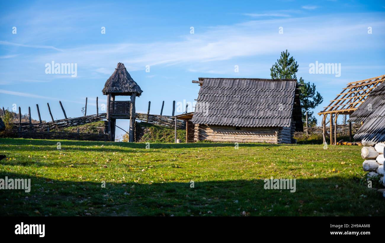 Medieval fortified village Curia Vitkov Stock Photo - Alamy