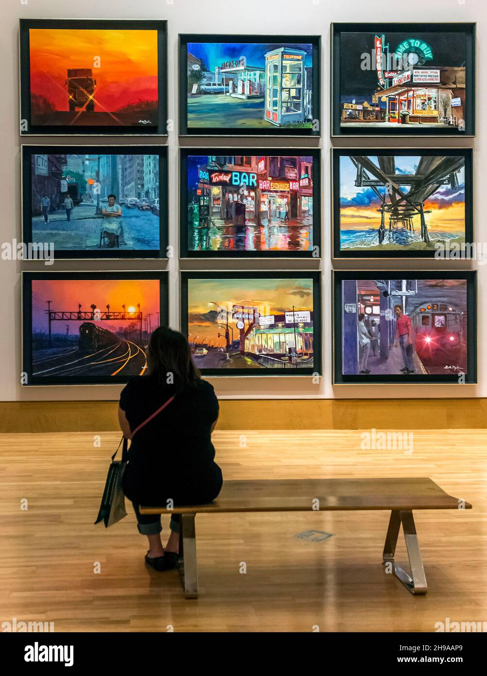 Miami, Florida, USA. 05th Dec, 2021. Bob Dylan's artwork is displayed ...