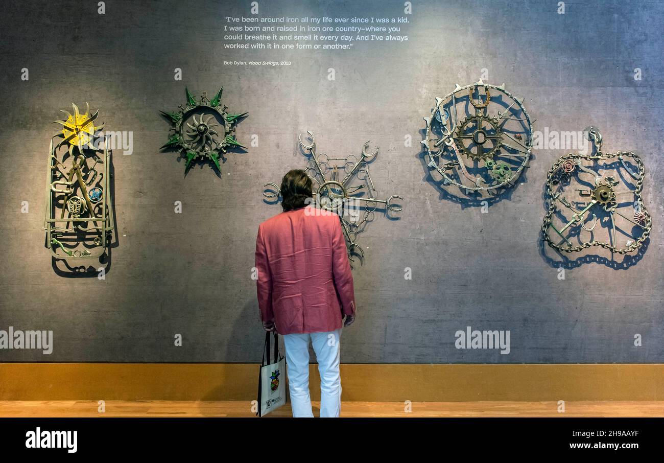 Miami, Florida, USA. 05th Dec, 2021. Bob Dylan's artwork is displayed ...