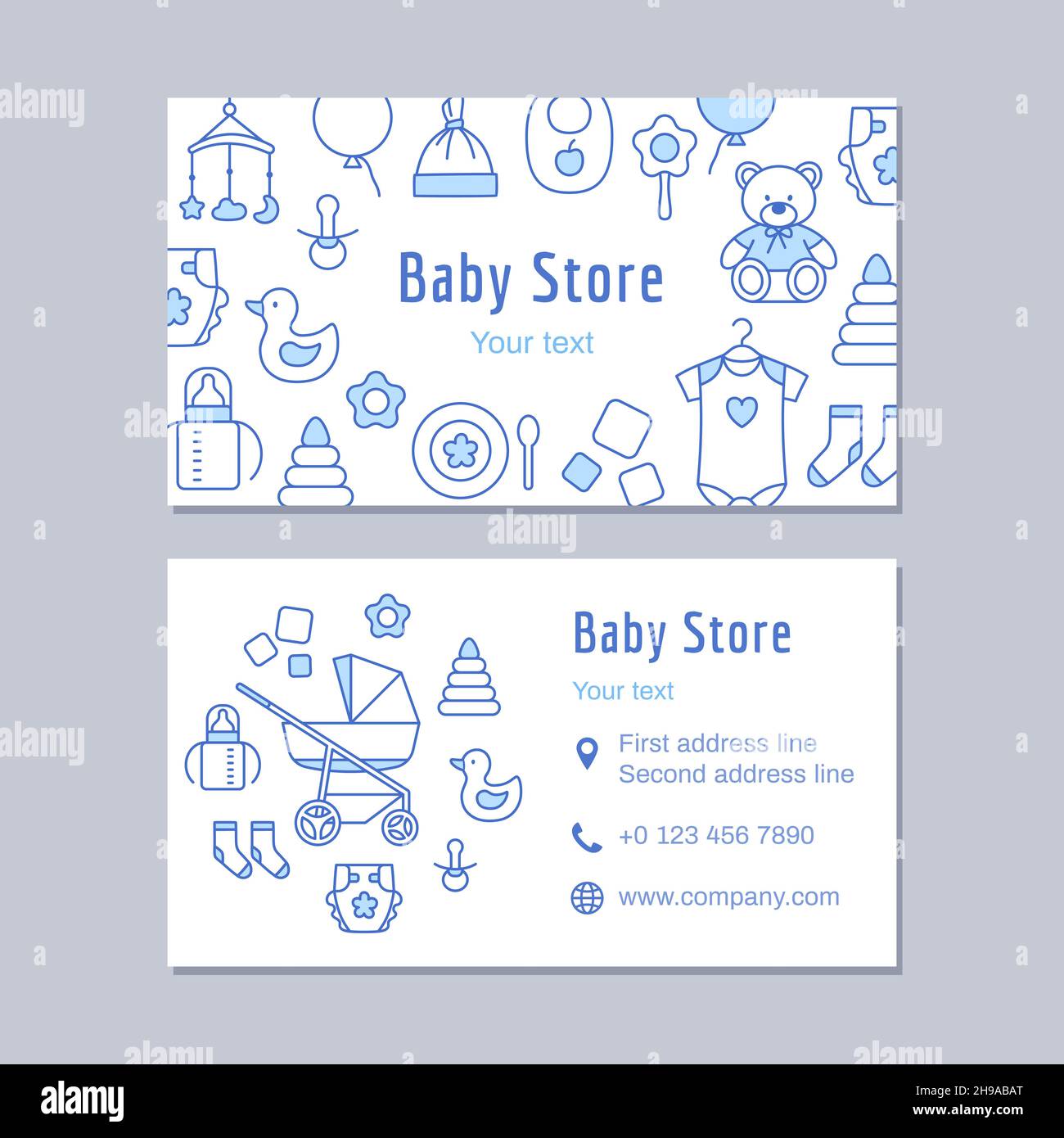Baby store business discount card outline design Stock Vector Image ...