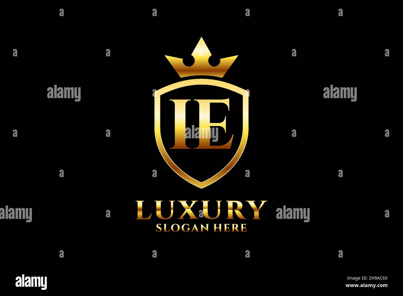 IE elegant luxury monogram logo or badge template with scrolls and ...
