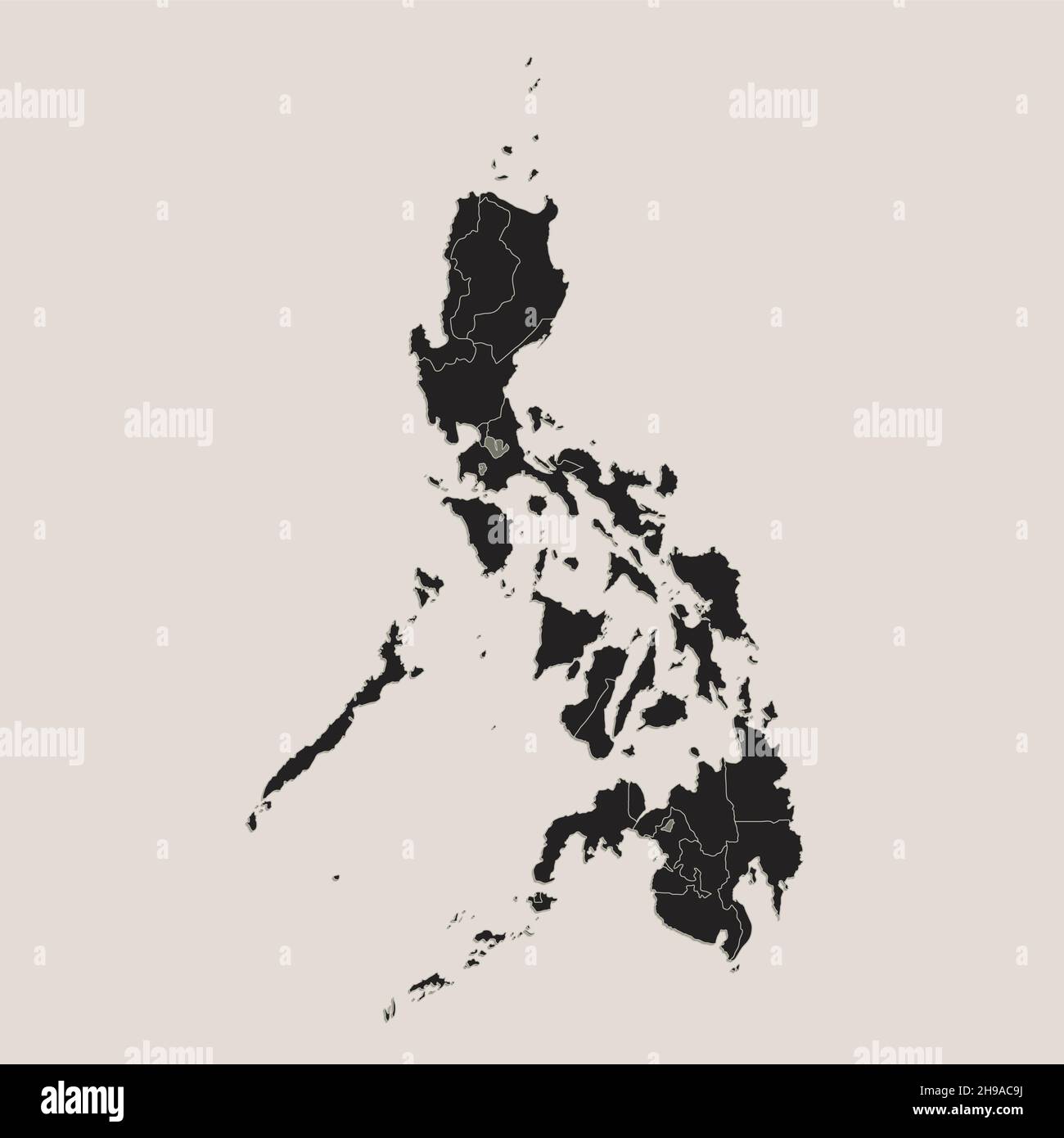 Black philippines map hi-res stock photography and images - Alamy
