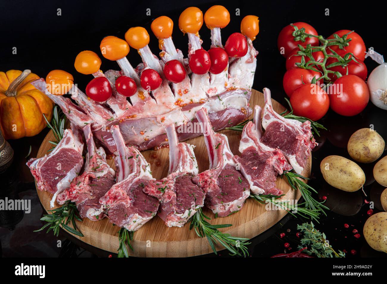 Trimmed lamb racks hi-res stock photography and images - Alamy
