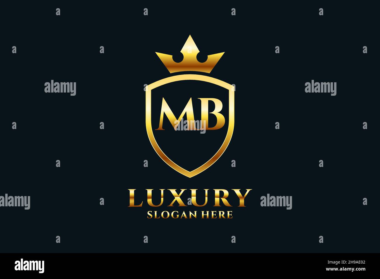 MB elegant luxury monogram logo or badge template with scrolls and ...