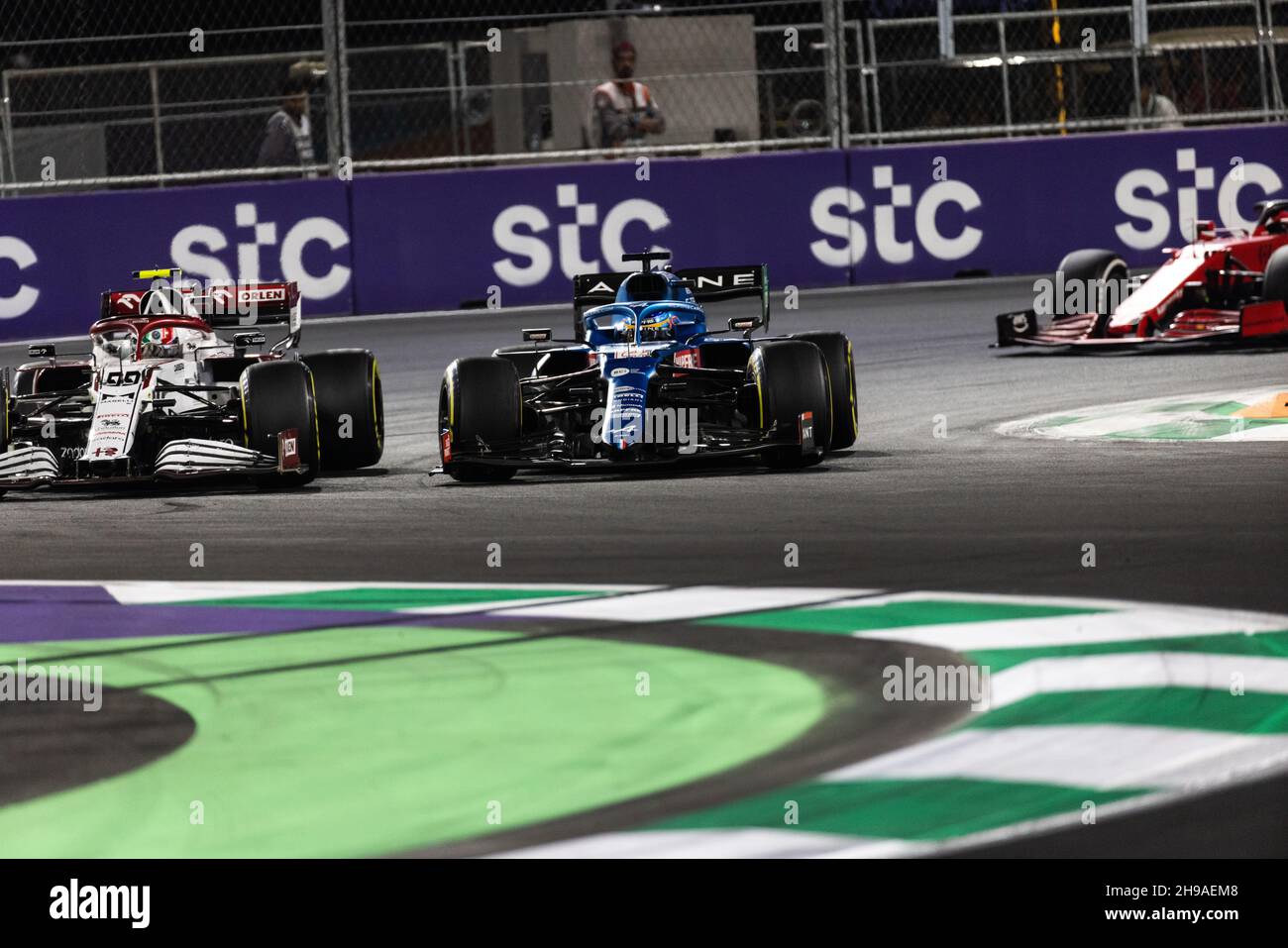 (L to R): Antonio Giovinazzi (ITA) Alfa Romeo Racing C41 and Fernando ...