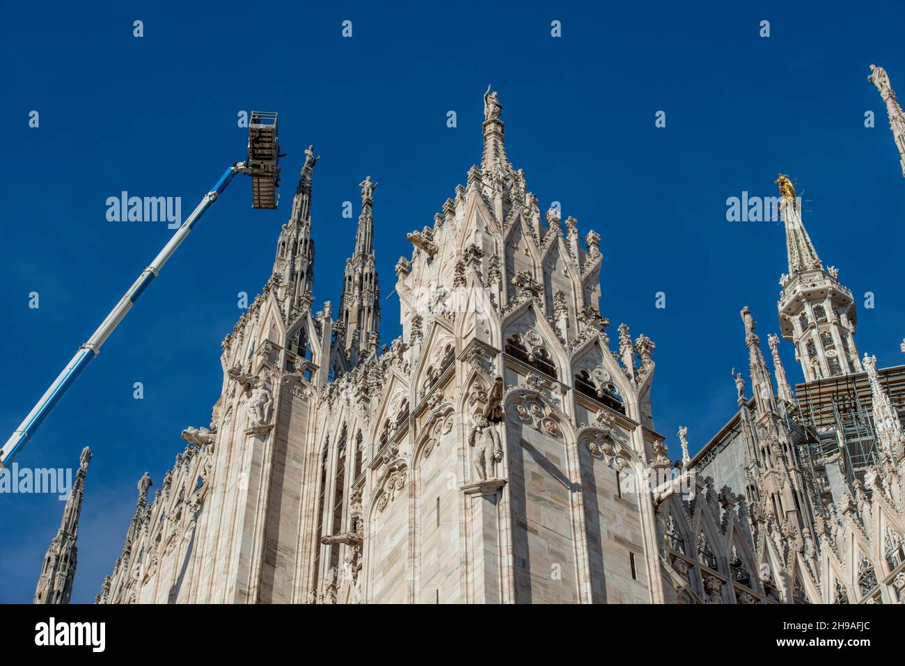 Milan Italy 1 December 2021: Technicians on lifting platform for ...