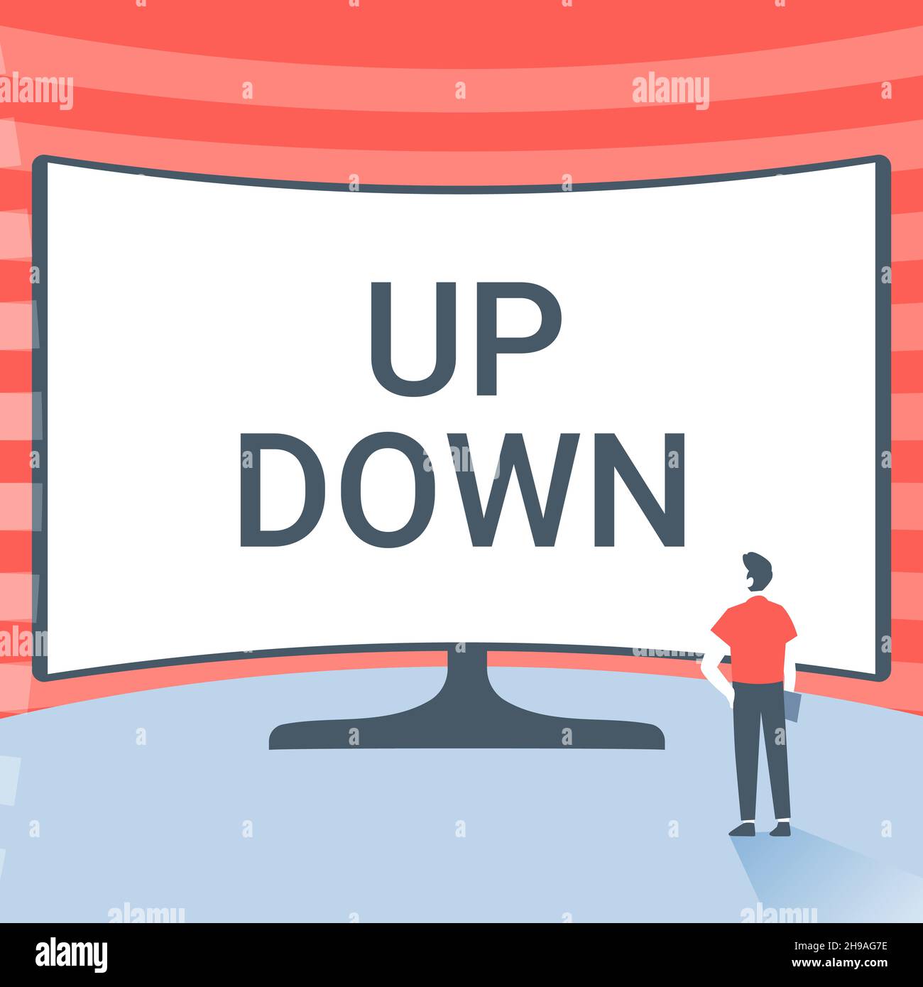 Sign displaying Up Down. Word for To look or to feel updown Look or to ...