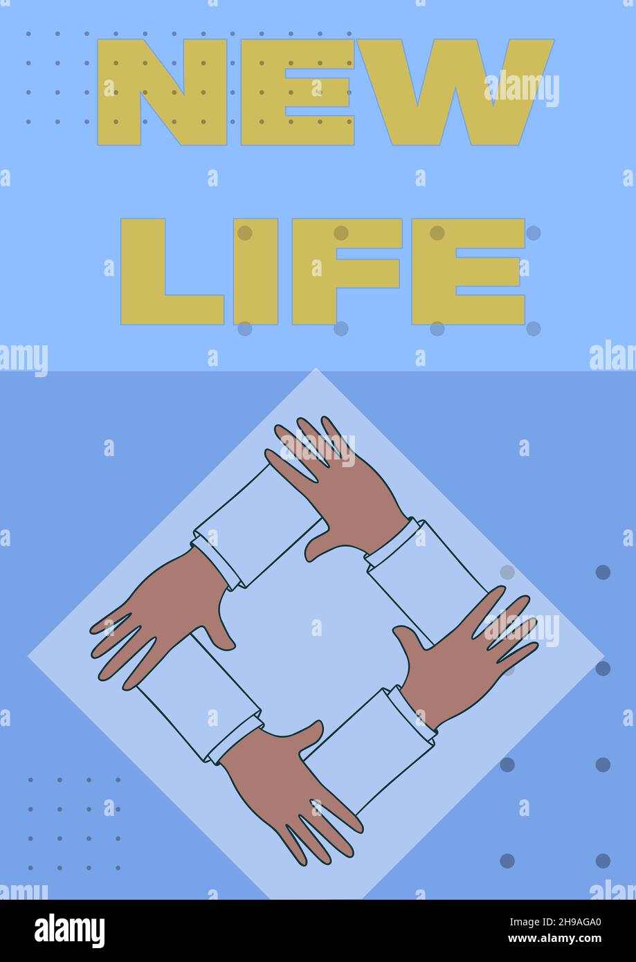 Hand writing sign New Life. Conceptual photo Recovering from an ...