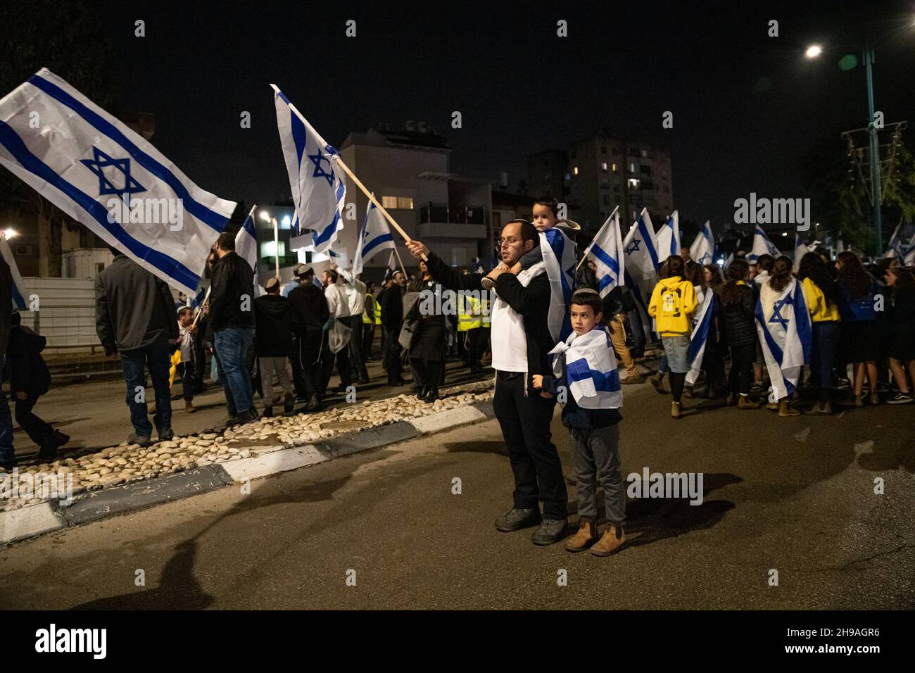 Lod, Israel. Dec 5th 2021, Israeli religious right wing public marches ...