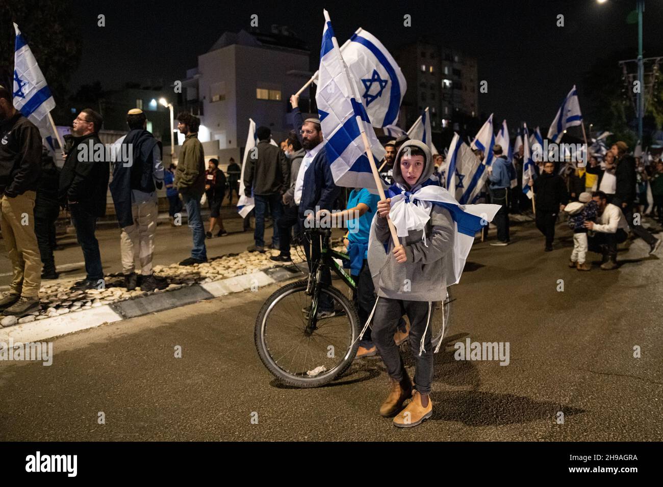 Lod, Israel. Dec 5th 2021, Israeli religious right wing public marches ...
