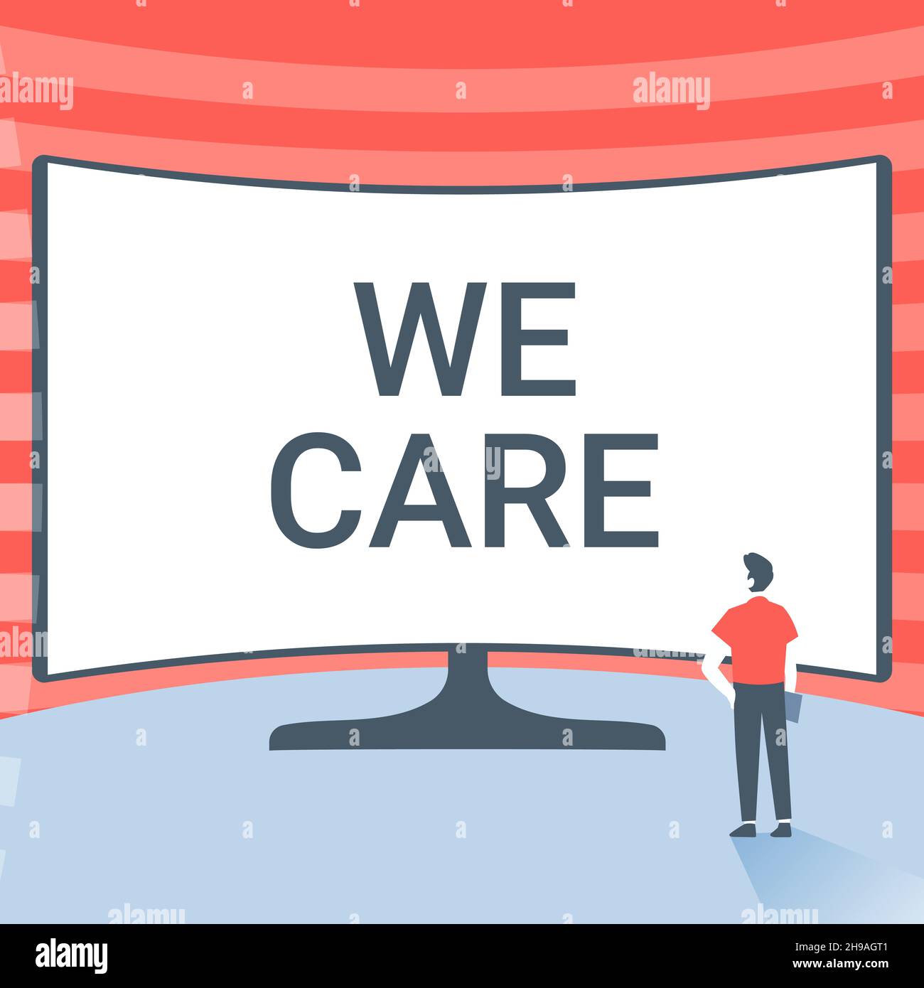 Conceptual caption We Care. Internet Concept Cherishing someones life ...