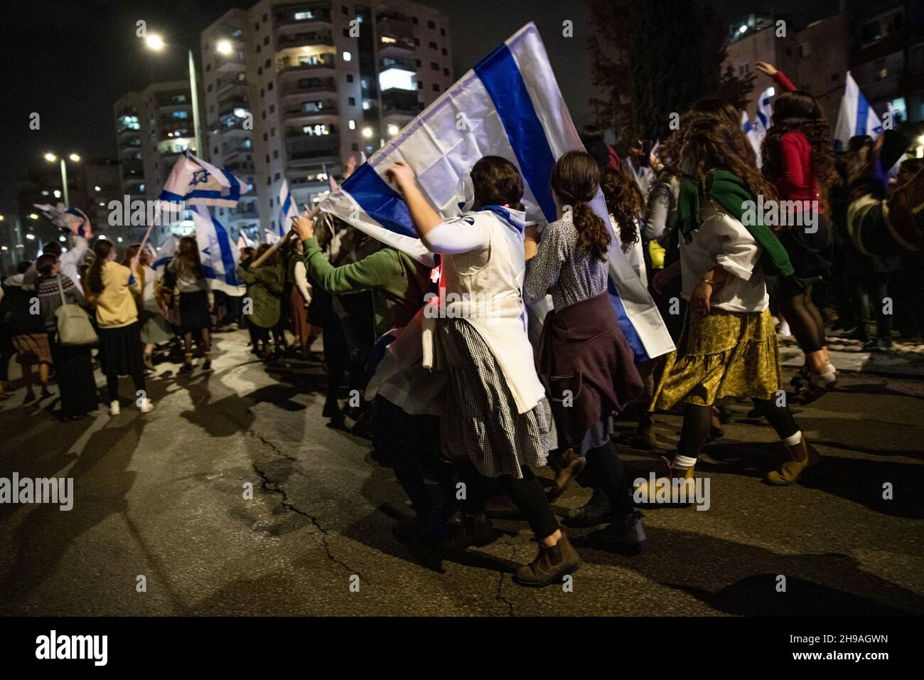 Lod, Israel. Dec 5th 2021, Israeli religious right wing public marches ...