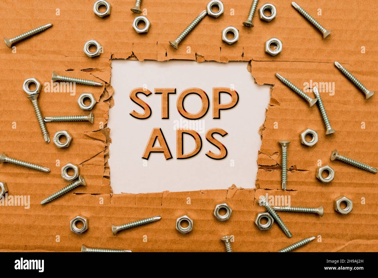 Writing displaying text Stop Ads. Business idea program that will ...