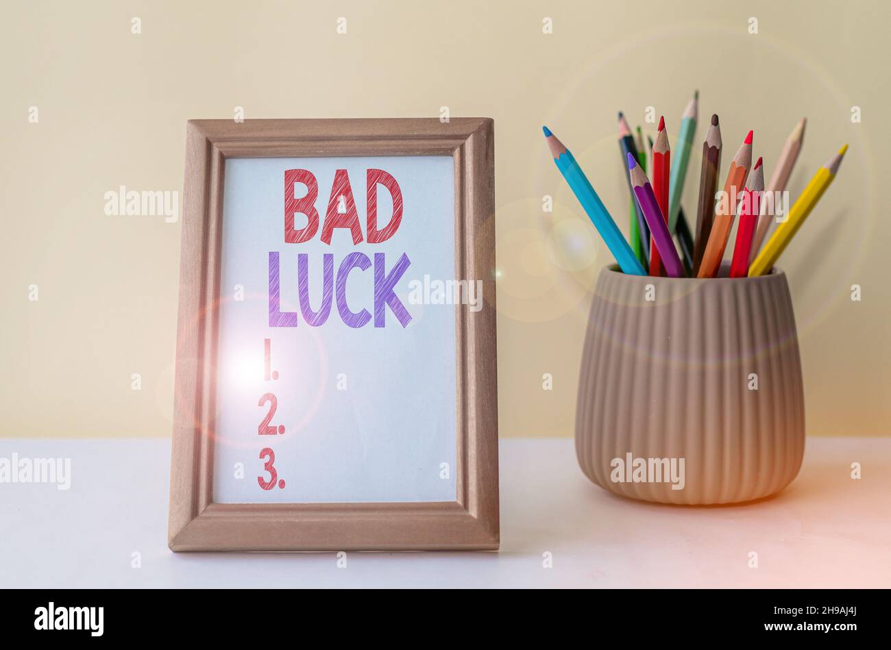 Sign displaying Bad Luck. Concept meaning an unfortunate state ...