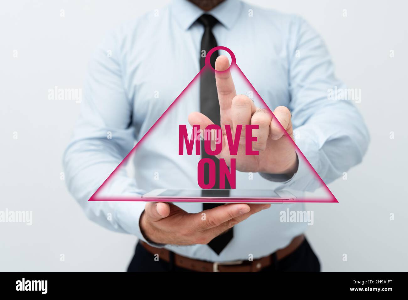 Conceptual display Move On. Business approach to leave the place where ...