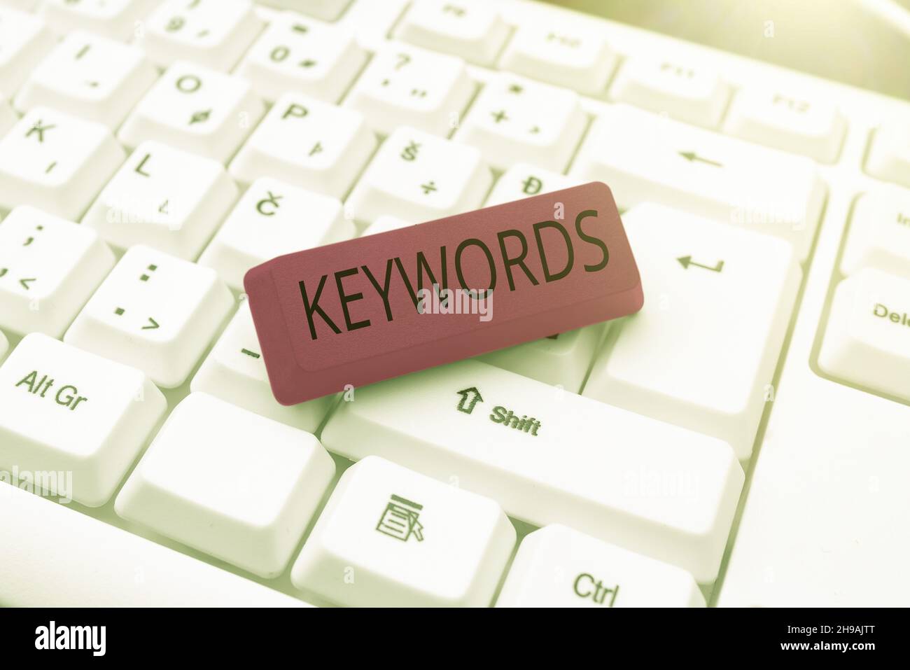 Text showing inspiration Keywords. Business overview word which acts as ...