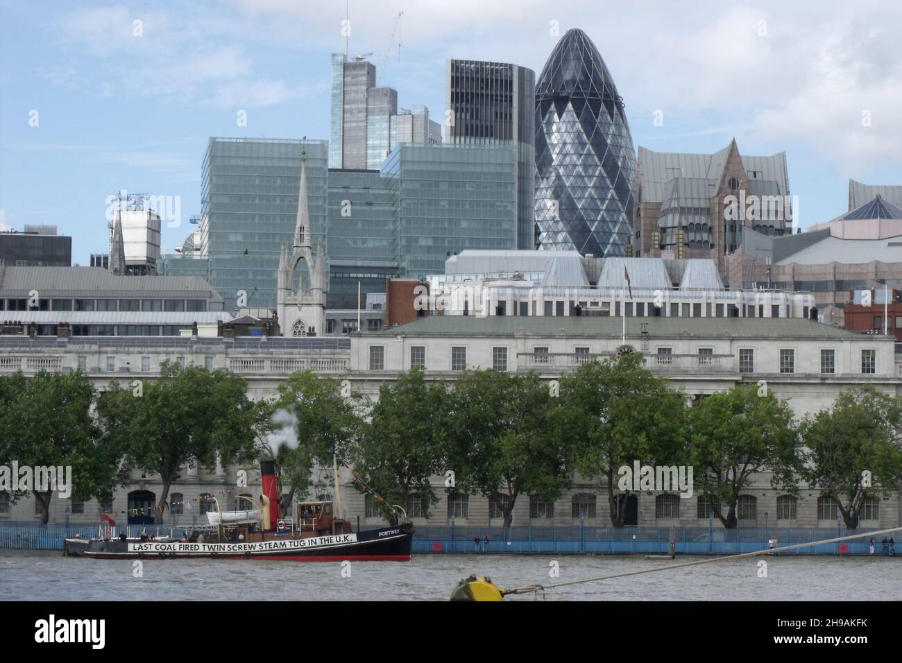 LONDON, UNITED KINGDOM - Sep 10, 2010: An old steamboat on the River ...