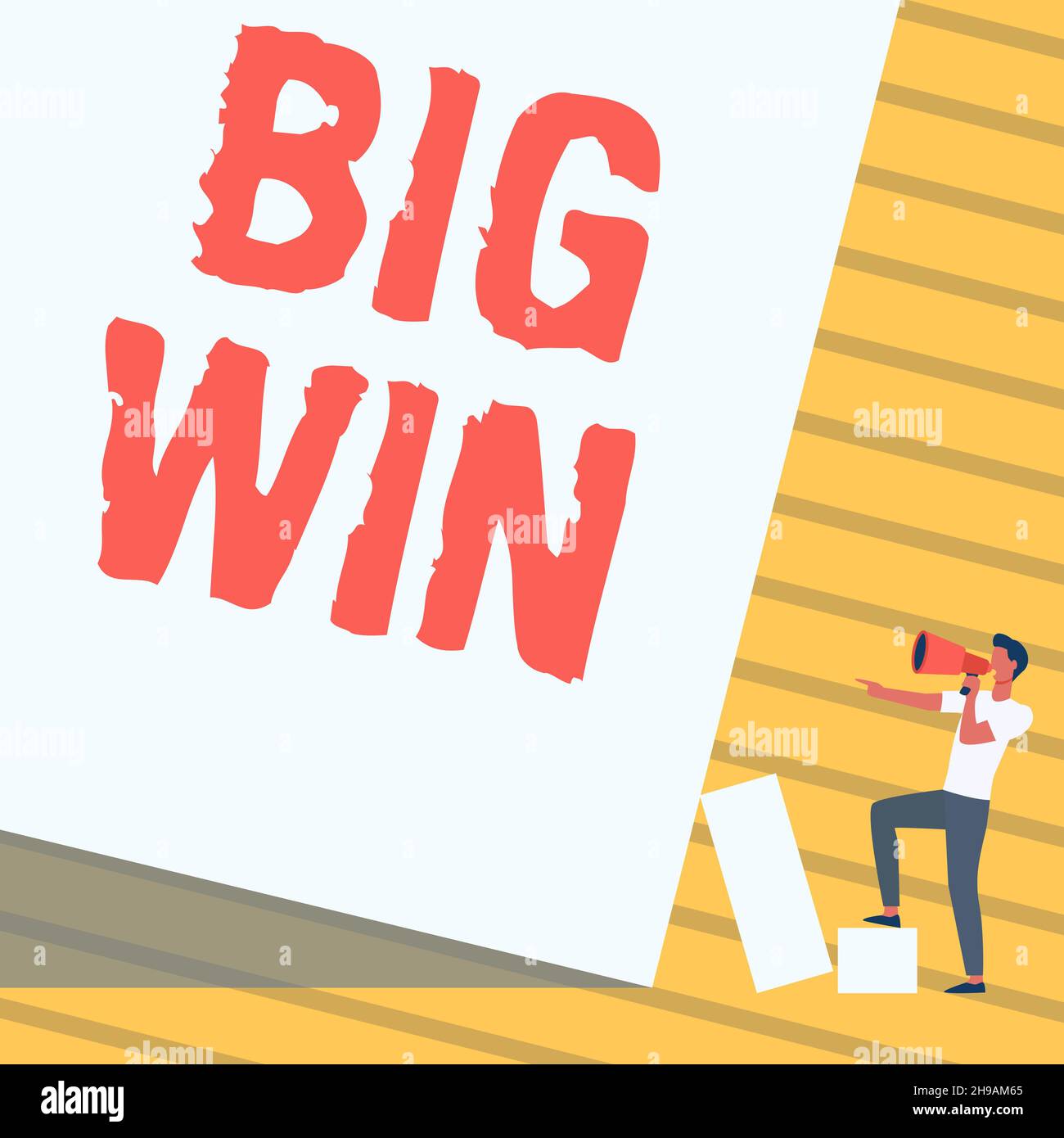 Sign displaying Big Win. Word Written on having won an important prize ...