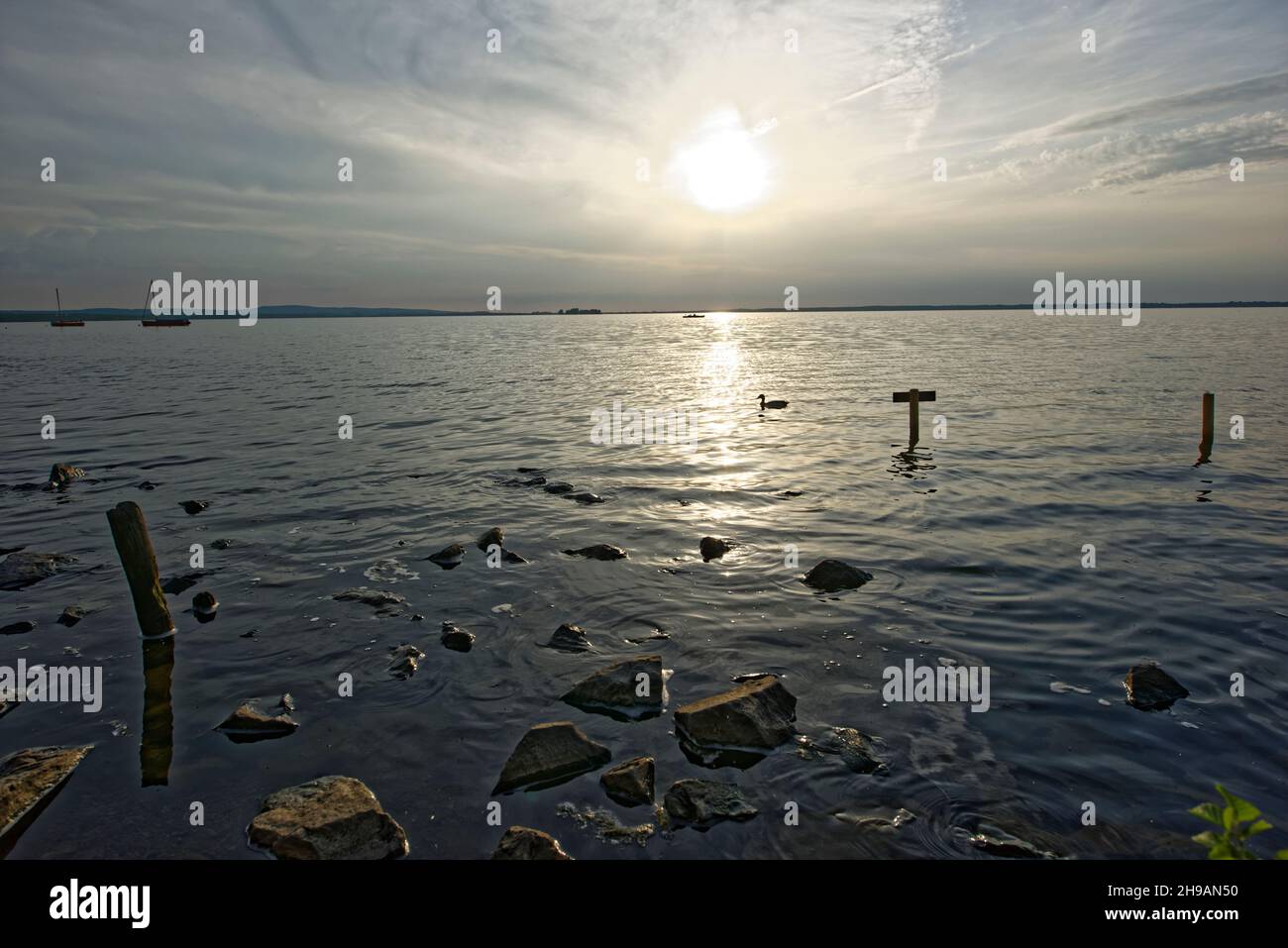 Sunset at Steinhuder Meer,Hanover,Germany.Steihuder Meer Nature Park ...