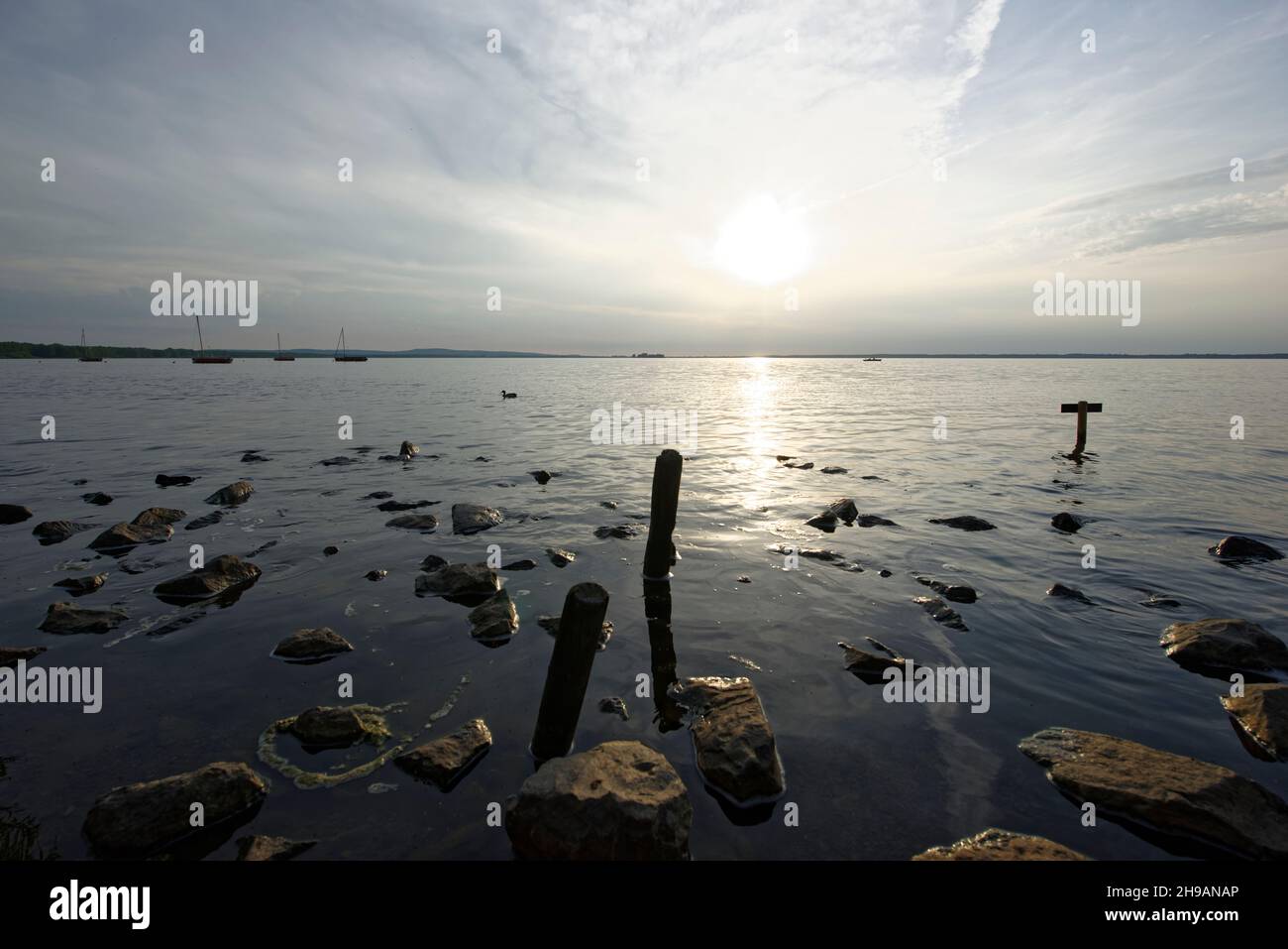 Sunset at Steinhuder Meer,Hanover,Germany.Steihuder Meer Nature Park ...