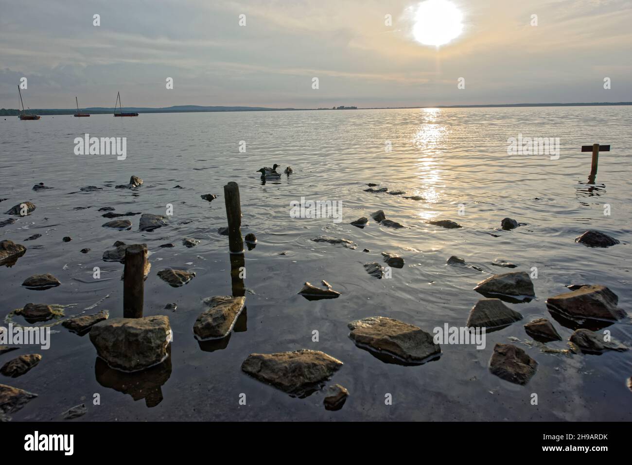 Sunset at Steinhuder Meer,Hanover,Germany.Steihuder Meer Nature Park ...