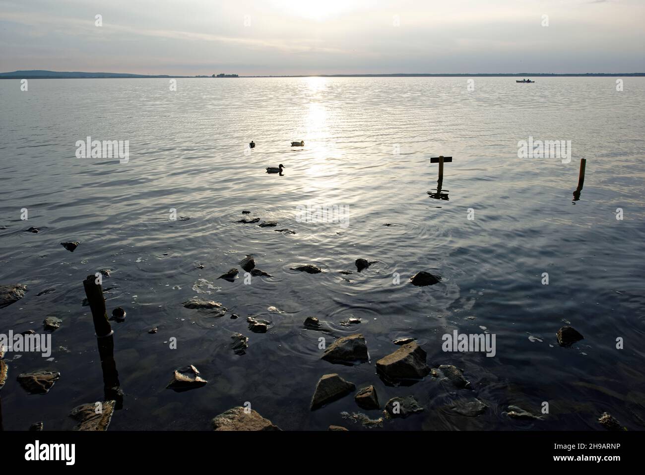 Sunset at Steinhuder Meer,Hanover,Germany.Steihuder Meer Nature Park ...