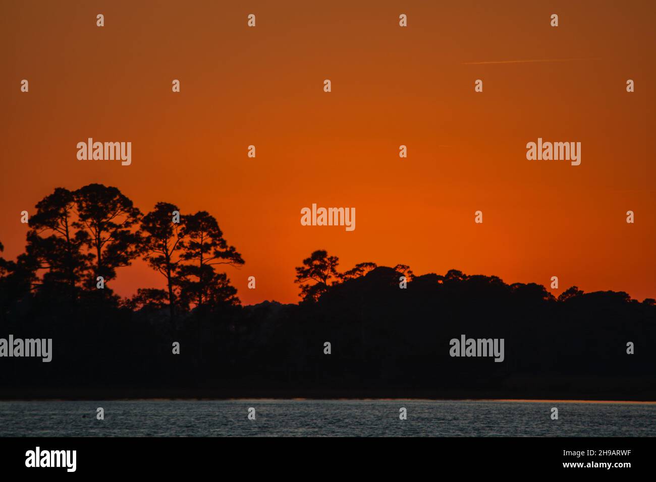 Beautiful Sunset over Hunting Island State Park. On the Atlantic Ocean ...