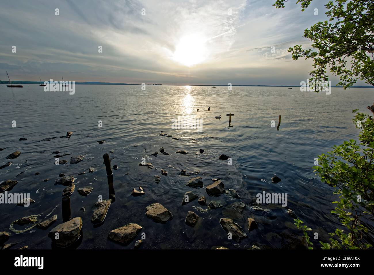 Sunset at Steinhuder Meer,Hanover,Germany.Steihuder Meer Nature Park ...