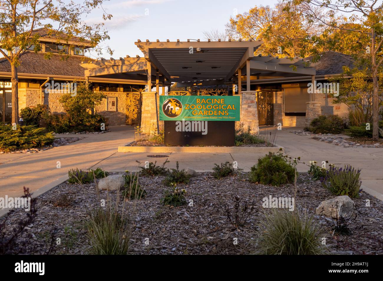 KENOSHA WISCONSIN, UNITED STATES - Oct 20, 2021: The sign of Racine ...
