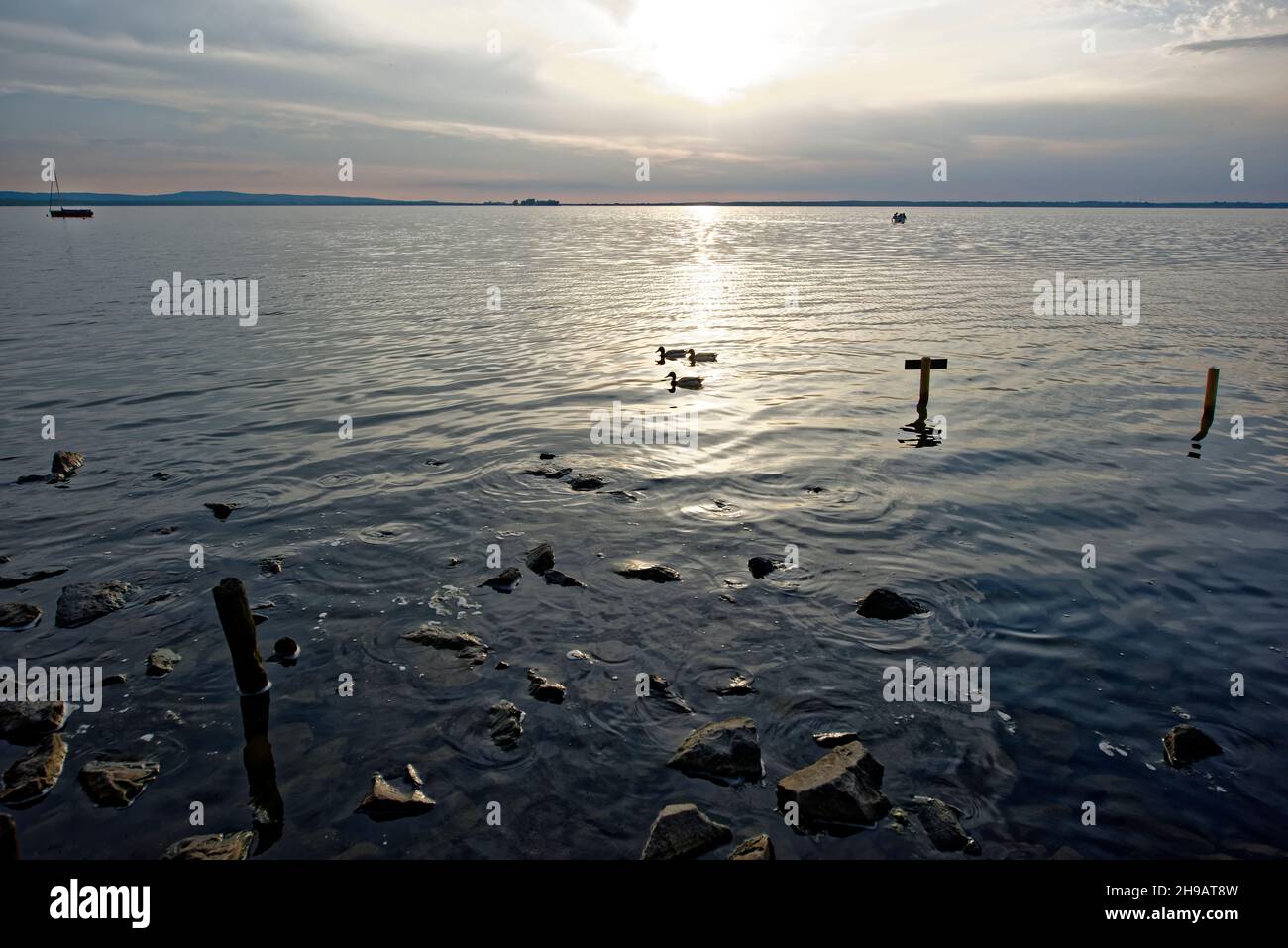Sunset at Steinhuder Meer,Hanover,Germany.Steihuder Meer Nature Park ...