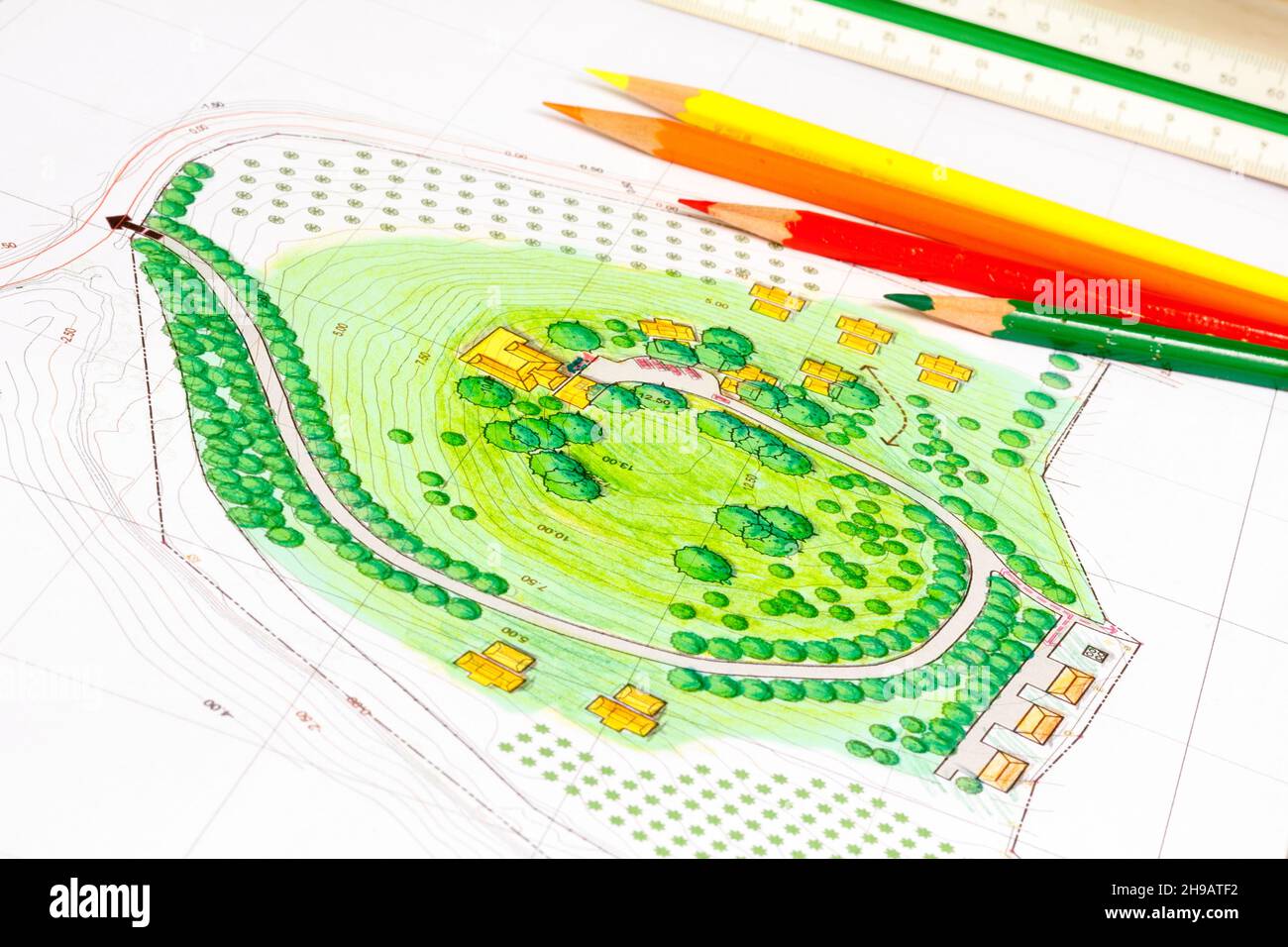 Landscape Design Plan Stock Photo - Alamy