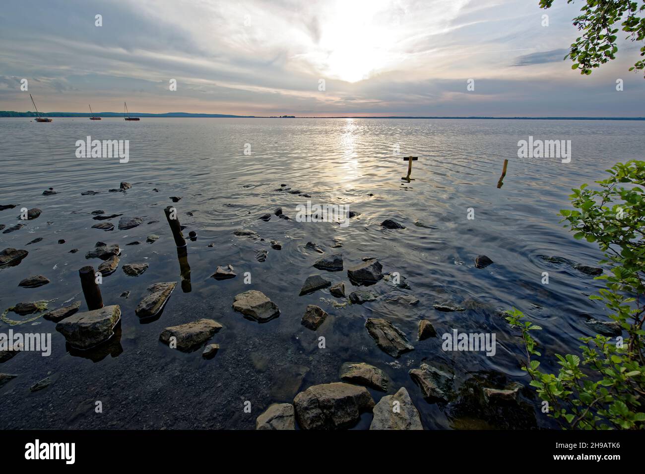 Sunset at Steinhuder Meer,Hanover,Germany.Steihuder Meer Nature Park ...