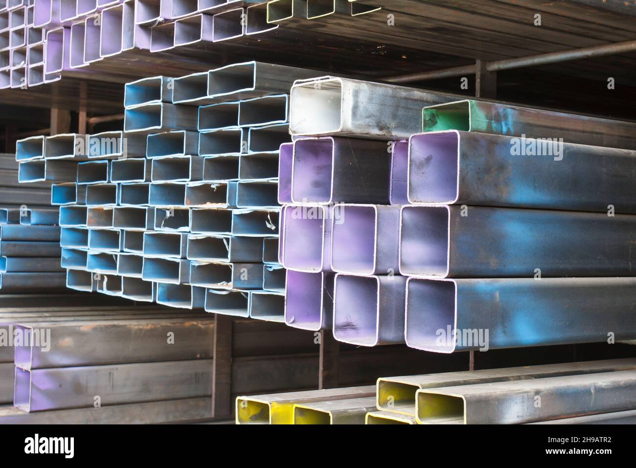 Metal tube for construction industry Stock Photo - Alamy
