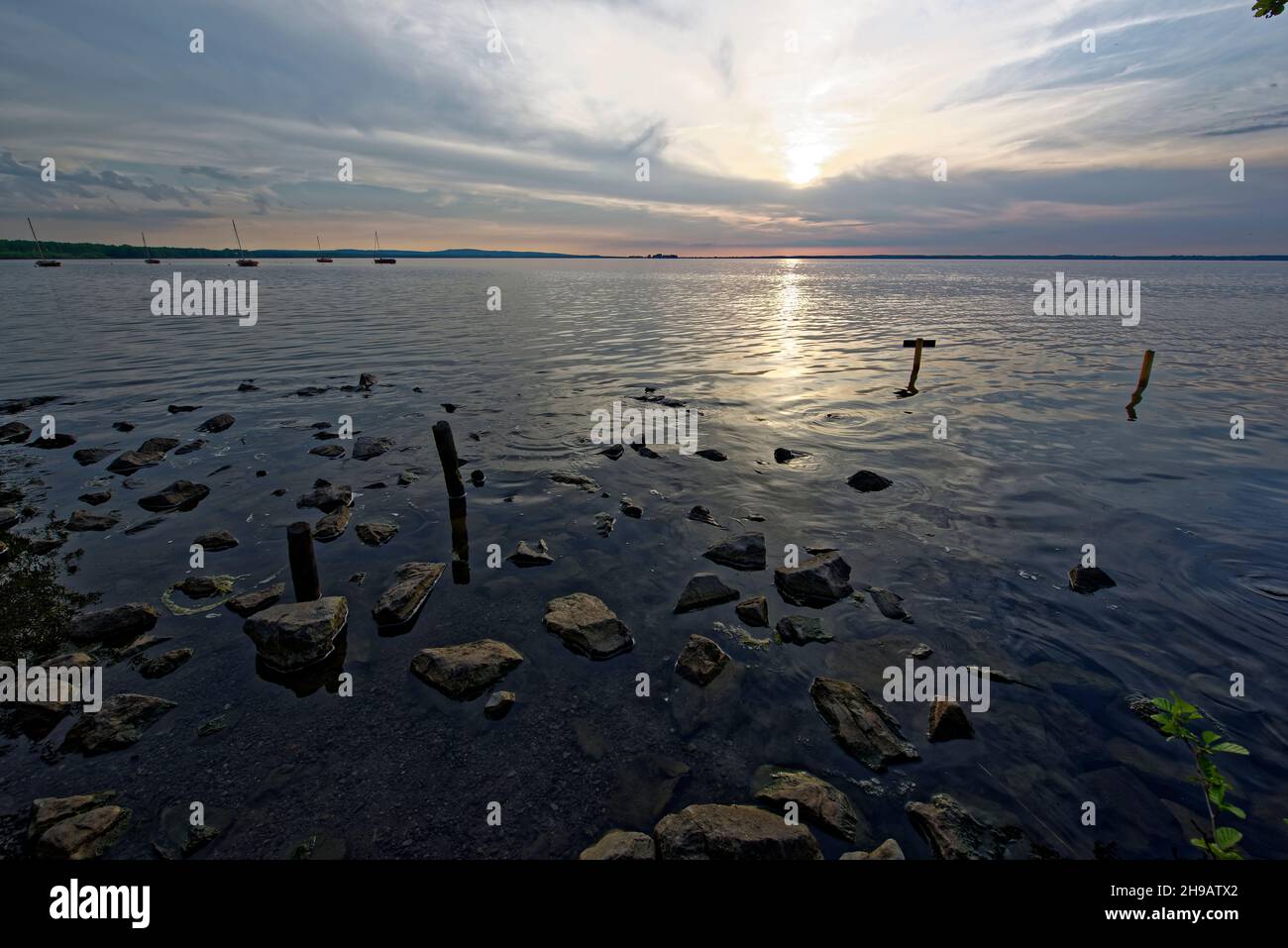 Sunset at Steinhuder Meer,Hanover,Germany.Steihuder Meer Nature Park ...