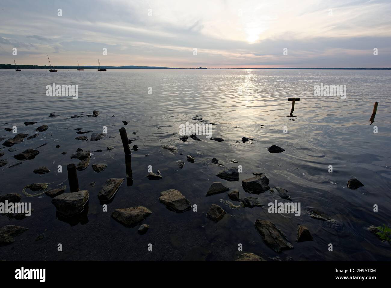 Sunset at Steinhuder Meer,Hanover,Germany.Steihuder Meer Nature Park ...