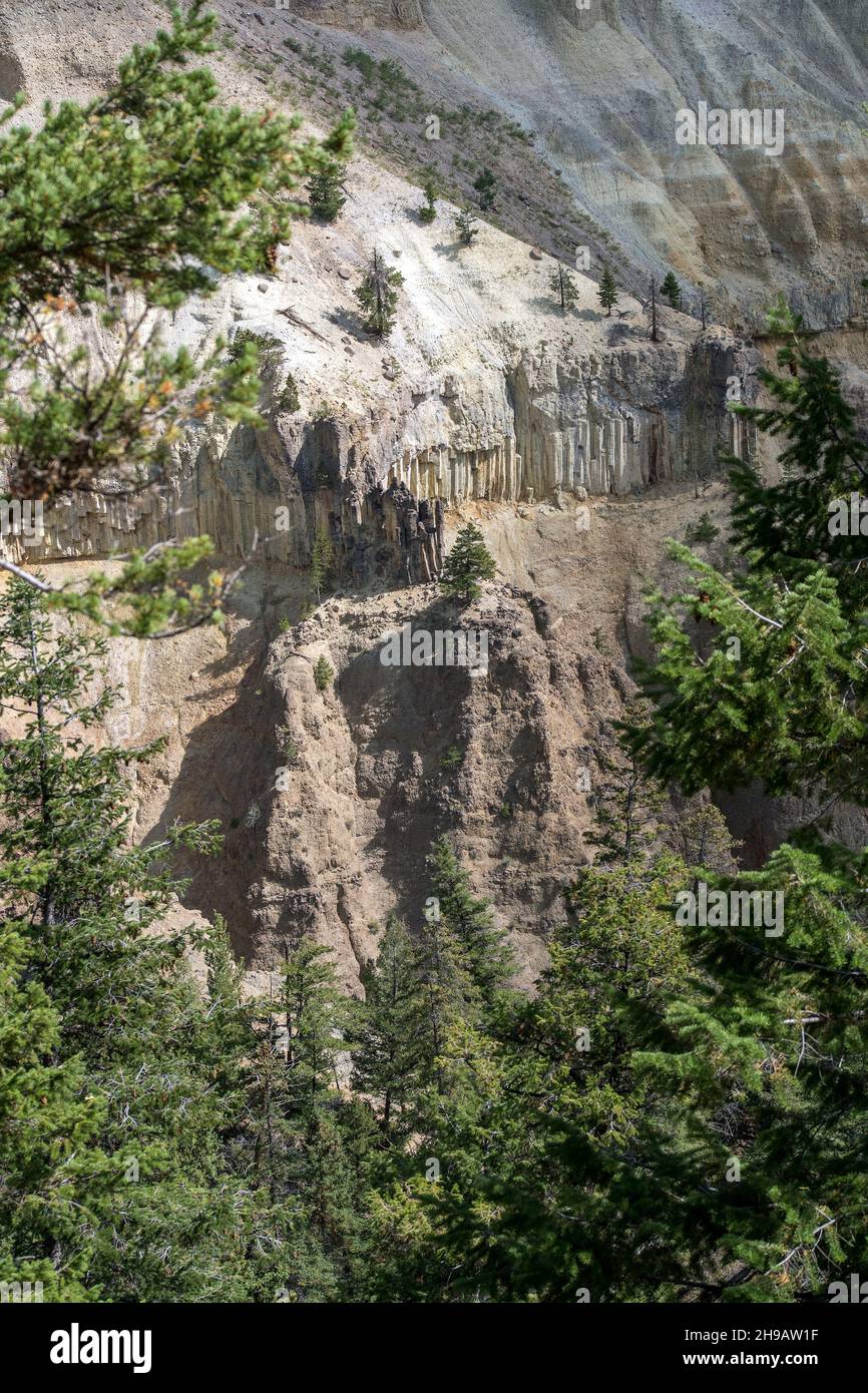 Steep cliffs in Yellowstone national park show how beautiful erosion ...