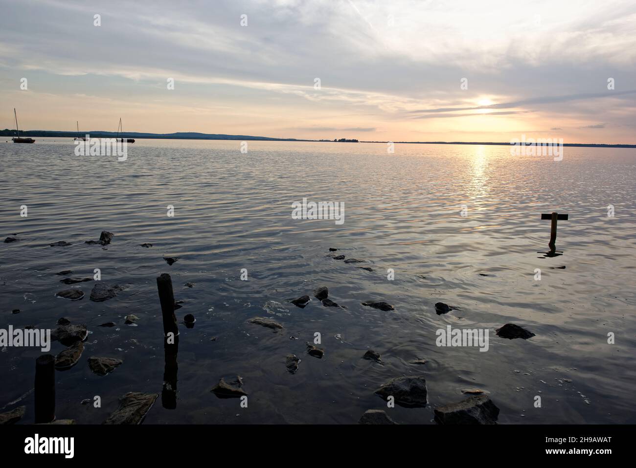 Sunset at Steinhuder Meer,Hanover,Germany.Steihuder Meer Nature Park ...