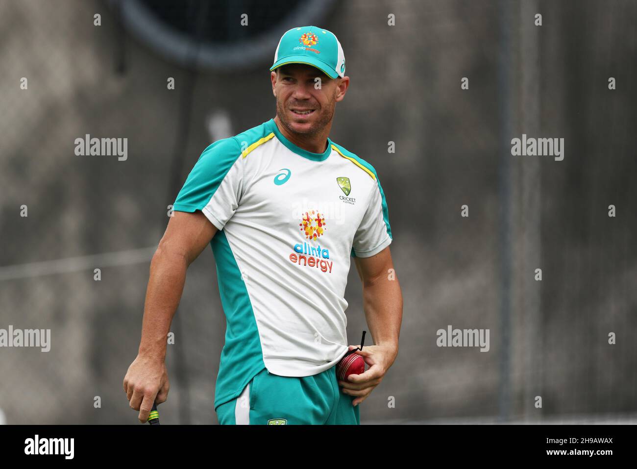 Australia's David Warner during a nets session at The Gabba, Brisbane ...