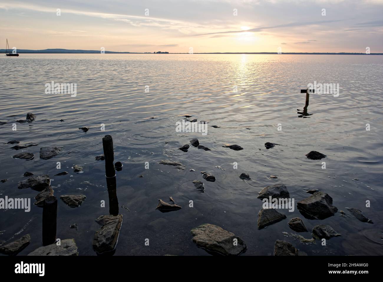 Sunset at Steinhuder Meer,Hanover,Germany.Steihuder Meer Nature Park ...
