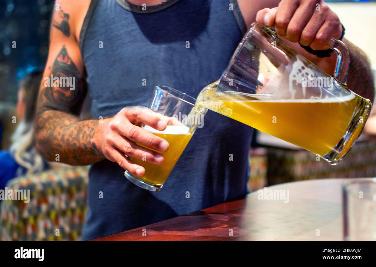 Pouring Beer Pitcher