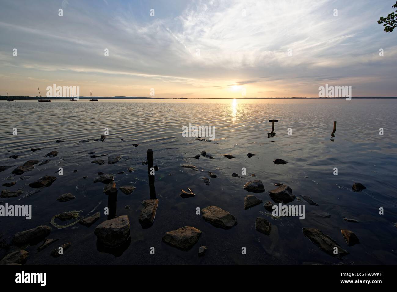 Sunset at Steinhuder Meer,Hanover,Germany.Steihuder Meer Nature Park ...