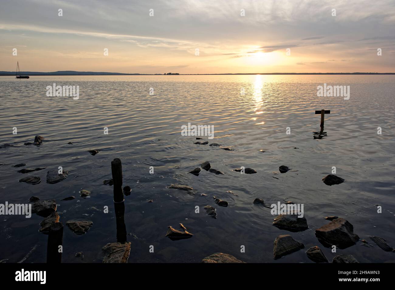 Sunset at Steinhuder Meer,Hanover,Germany.Steihuder Meer Nature Park ...